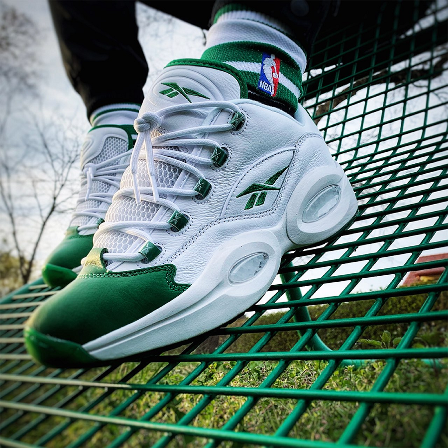Giày Reebok Question Mid Michigan State ‘Cloud White’ ID6690 - Jordan 1