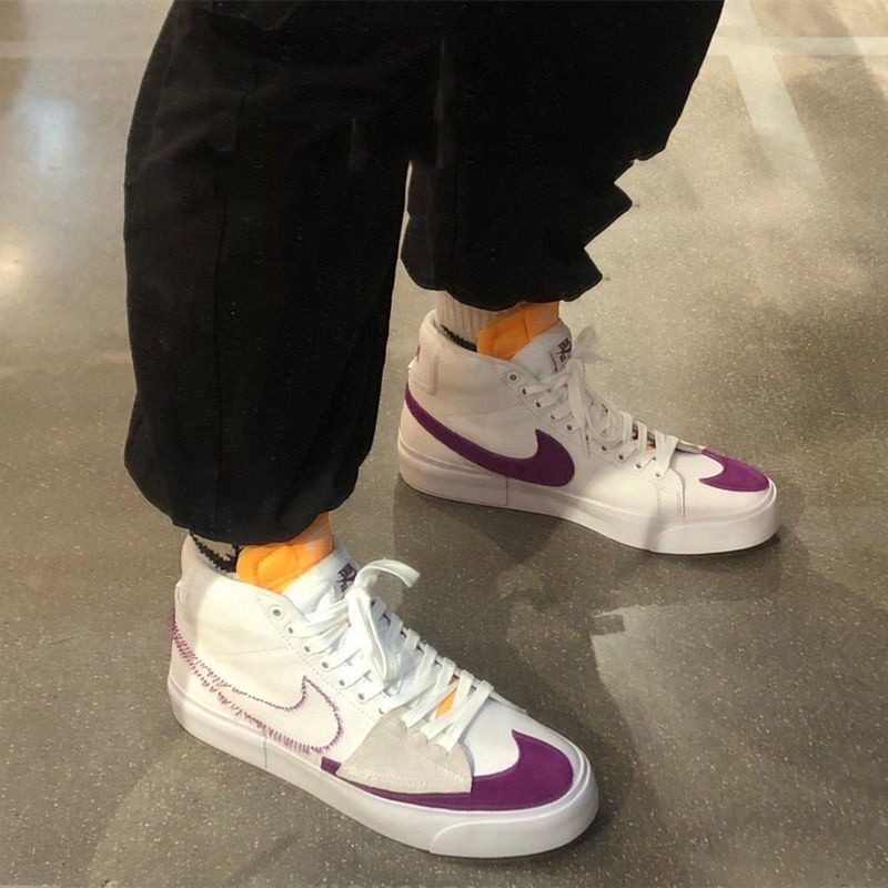 Giày Nike Zoom Blazer Mid Edge SB 'White Viotech' DA2189-100 - Jordan 1