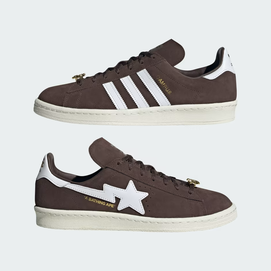 Giày Adidas BAPE x Campus 80s '30th Anniversary - Brown' IF3379 - Jordan 1