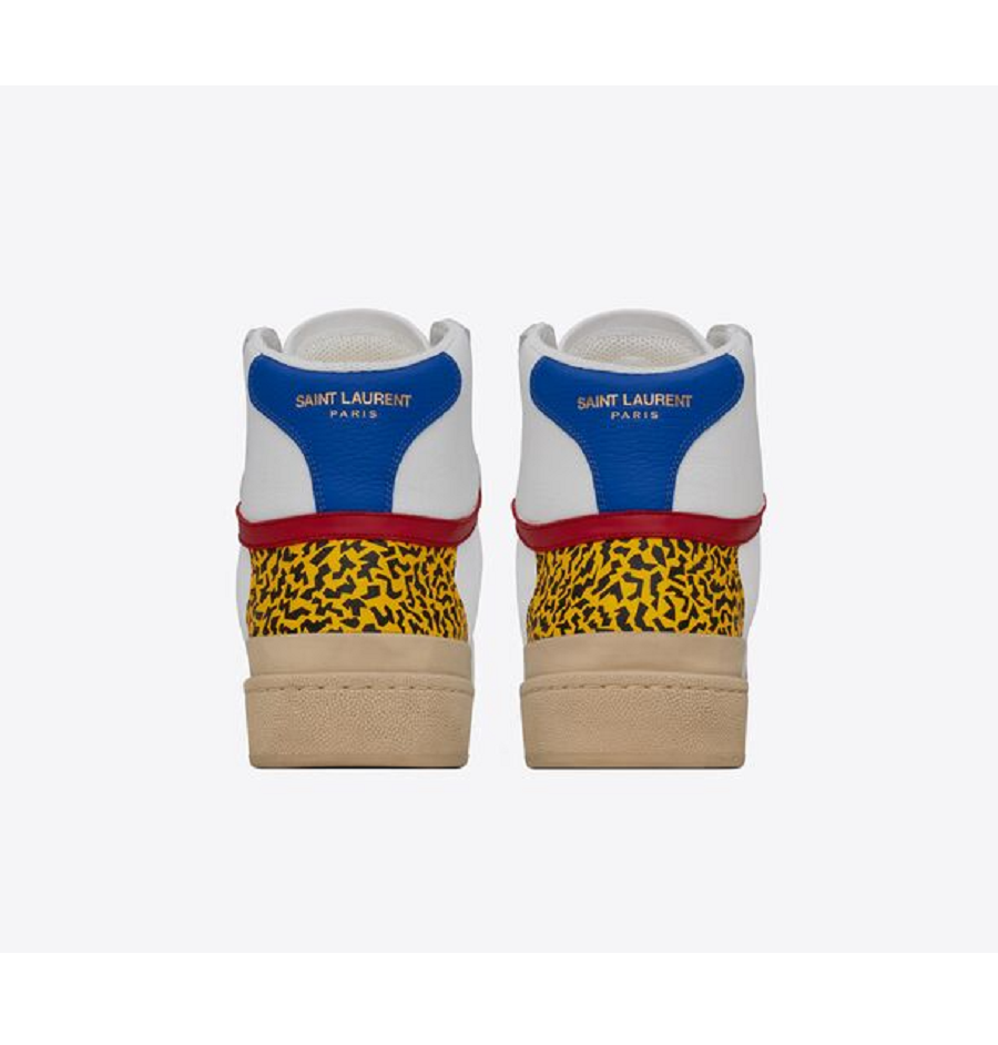 Giày Saint Laurent SL24 Mid Top Sneaker Off White - Jordan 1