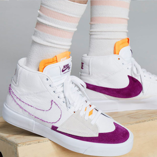 Giày Nike Zoom Blazer Mid Edge SB 'White Viotech' DA2189-100 - Jordan 1