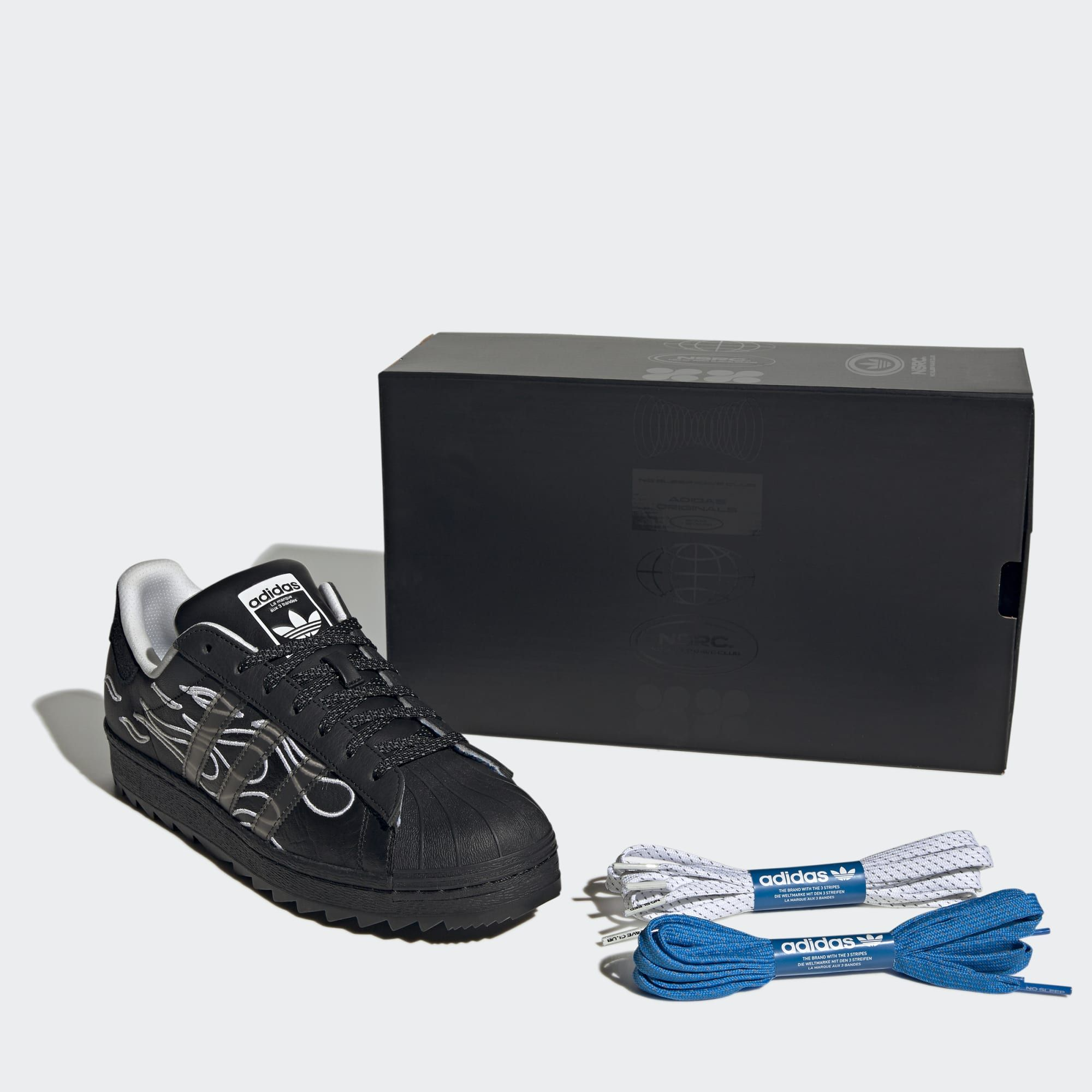 Giày Adidas No Sleep Rave Club x Superstar Ripple 'Core Black' ID2176 ...