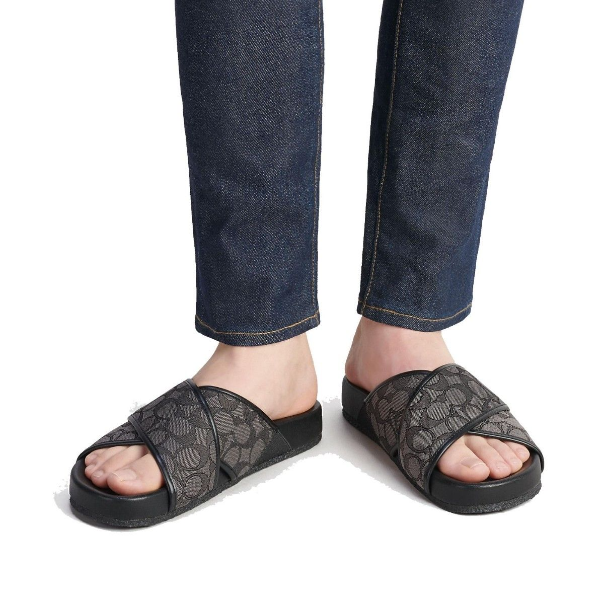 Dép Coach Signature Sandals ‘Black’ CA158-CQBK - Jordan 1